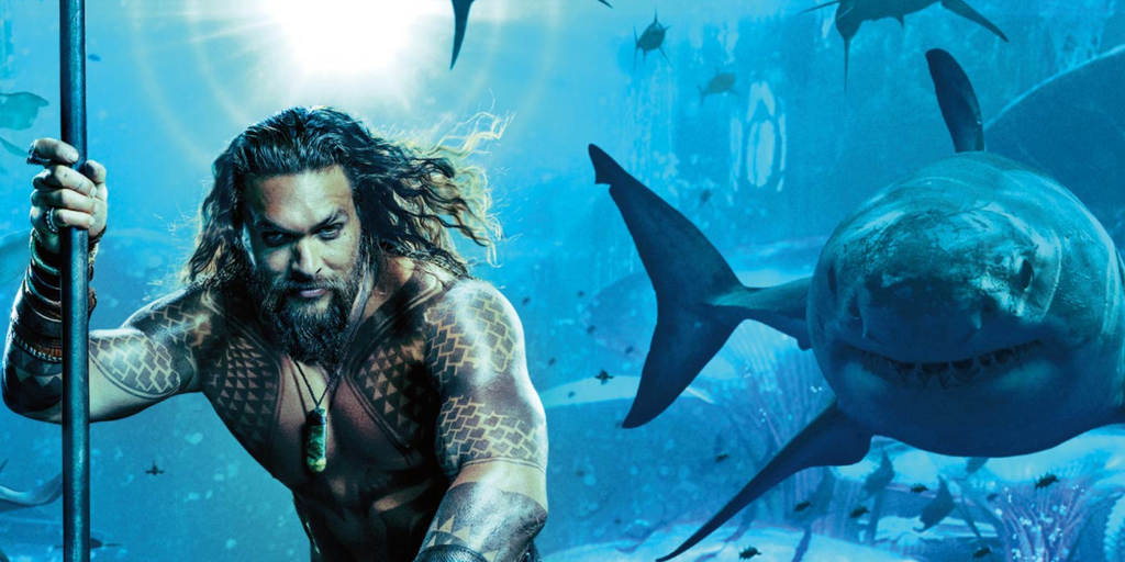 Jason Momoa Swims With Sharks On First Official Poster for James Wan's ...